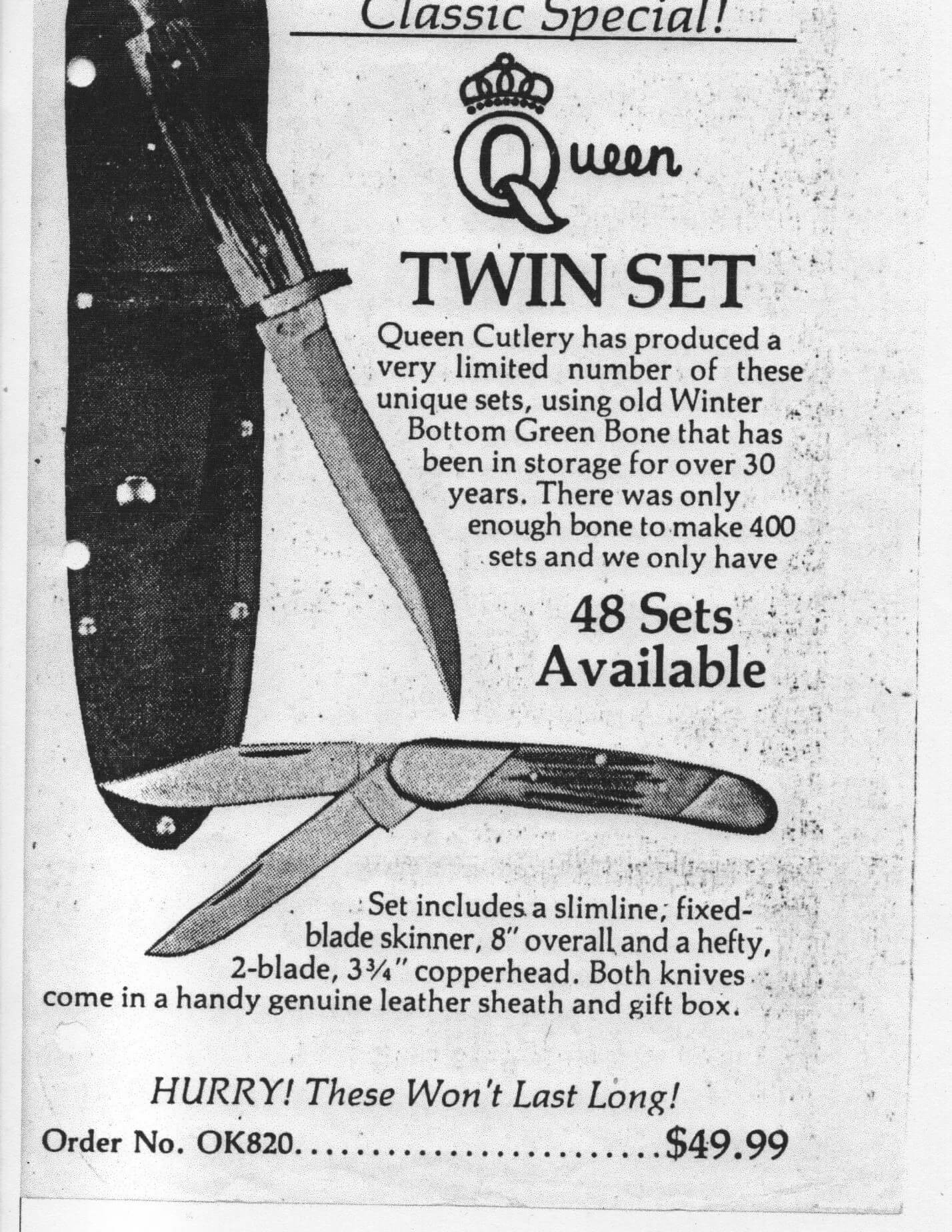 Queen Cutlery Collector Knives, 1980s -1984. - Queen Cutlery Guide